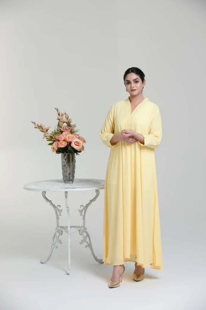 Yellow Georgette Outfit By Uzma Shad